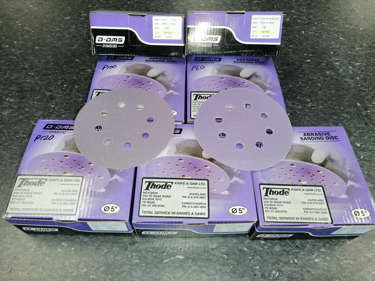 CERAMIC GRAIN SANDING DISCS 125mm 8 hole 100 Grit (50/PKT) – Thode